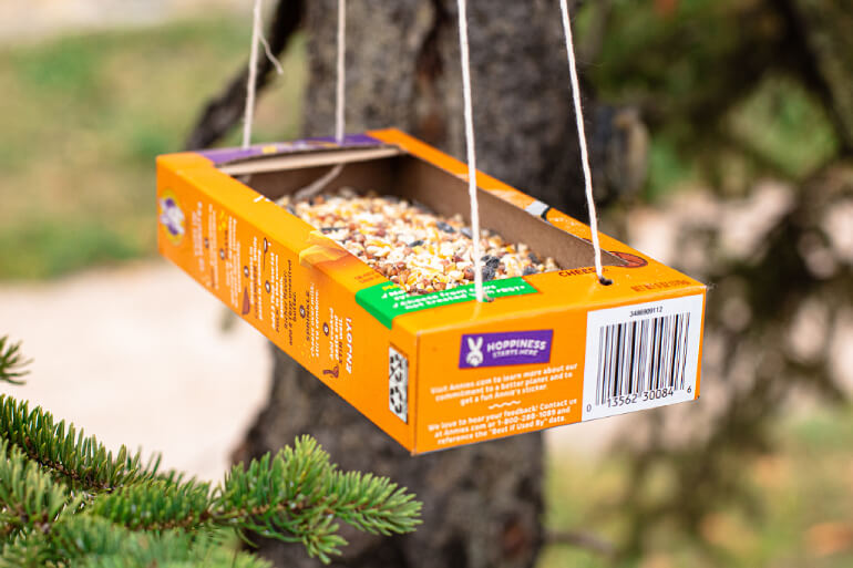 Easy Mac & Cheese Box Bird Feeder | Annie‘s